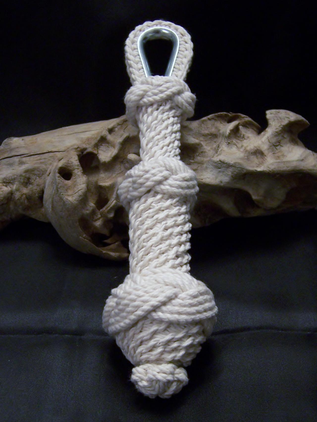 Small White Nautical Bell Rope With Star Knot Bottom on Luulla